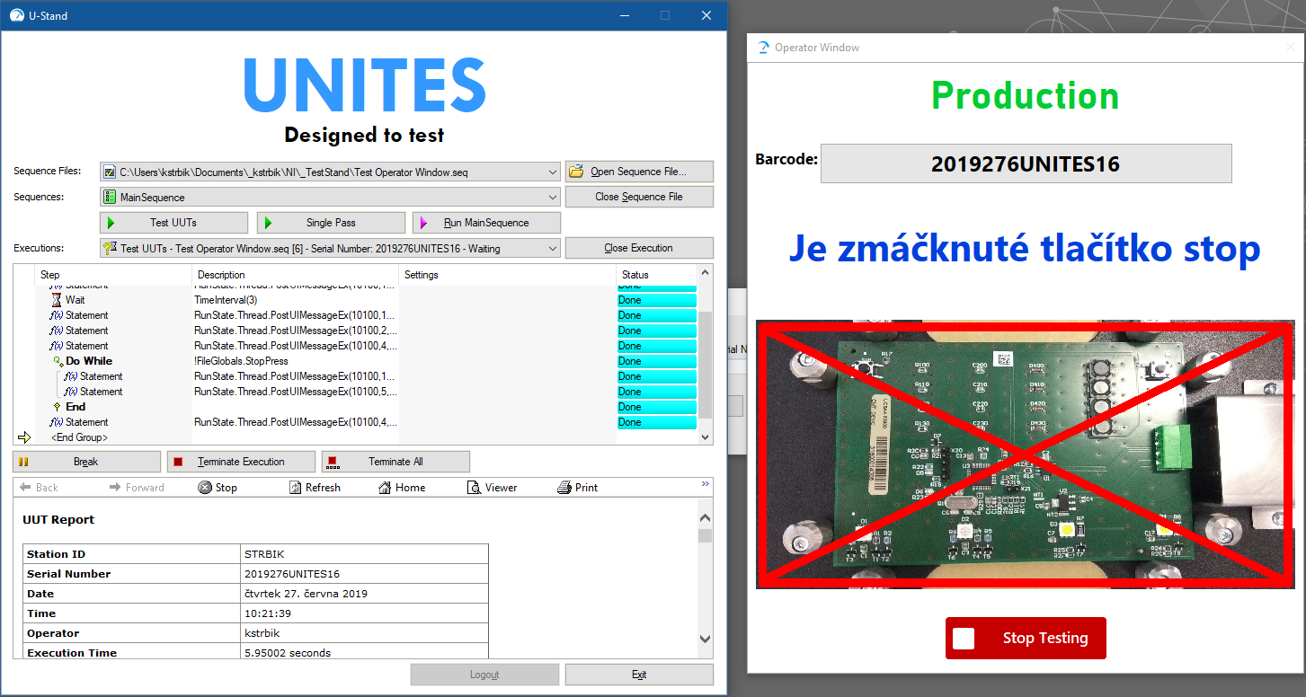TestStand | Software | Products | UNITES Systems a.s.